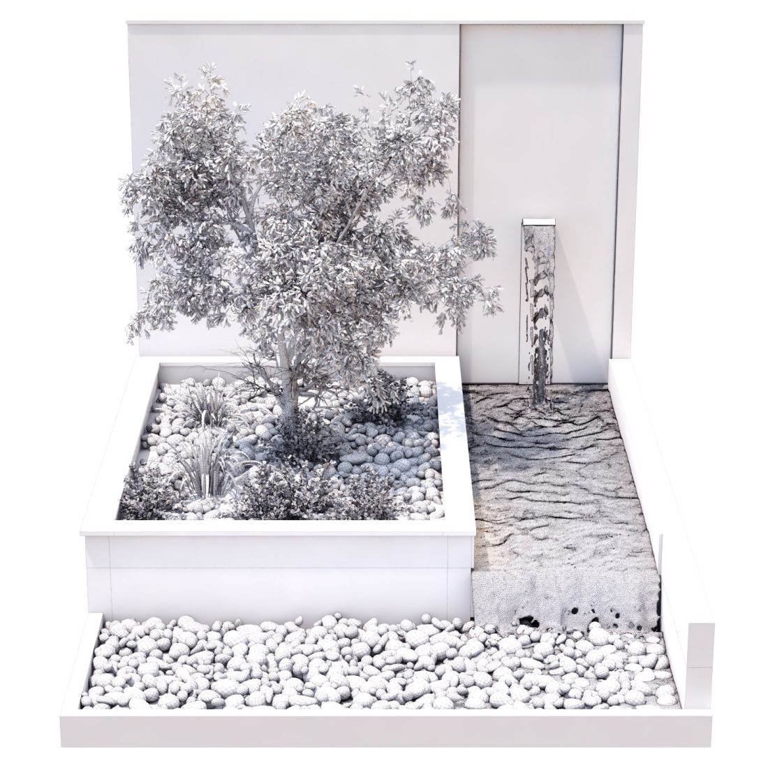Landscape Waterfall And Plant Set 642 - 3D Model for FStorm, VRay