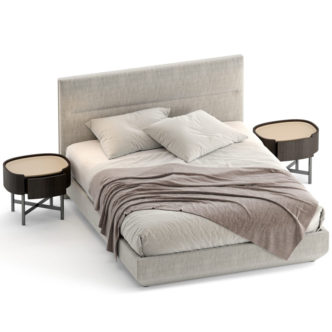 Francis Modular Bed 2 By Domkapa - 3D Model for VRay, Corona