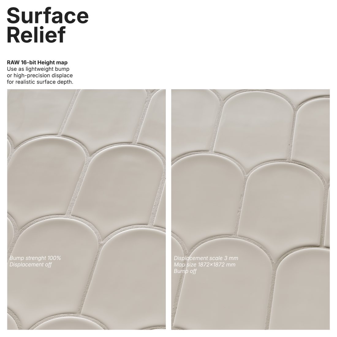 Elongated Fishscale Tile (fan, Scallop, Mermaid) Texture / PBR Material ...