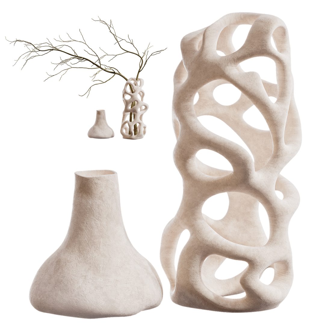 Bouquet In Vase Set 3D Model for Corona | CGMood