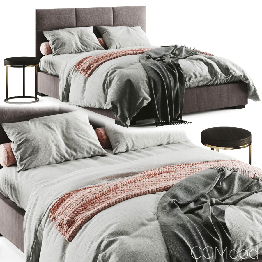Rh Modena Bed - 3D Model for VRay, Corona