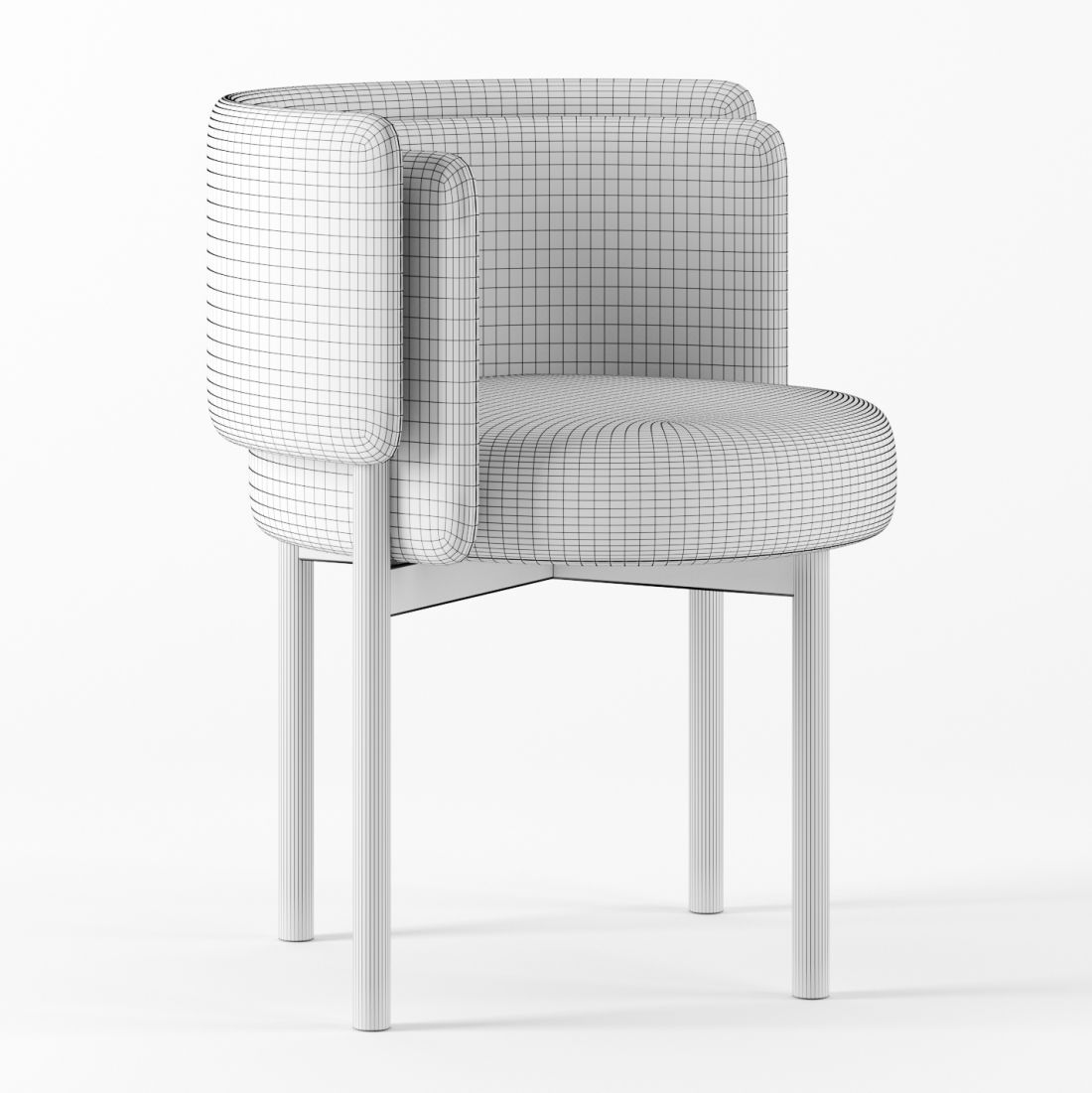 Layered Back Dining Chair By Studio Paolo Ferrari - 3D Model for Corona