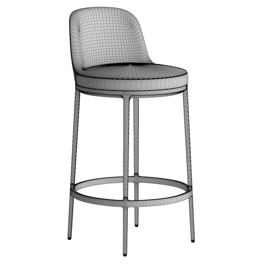 B&b Chair Caratos Bar Stool - 3D Model for VRay