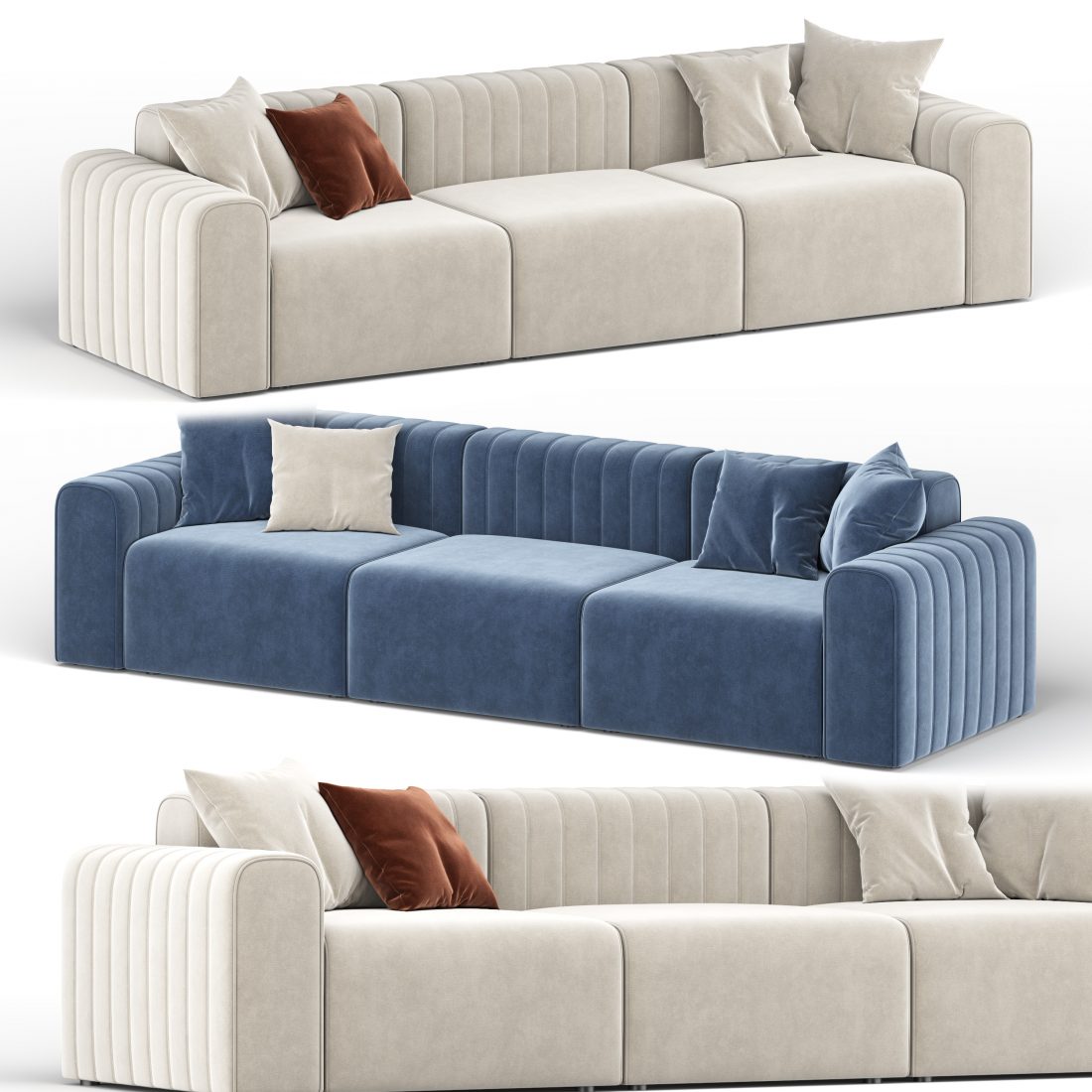 Riff Sofa 3D Model for VRay, Corona | CGMood