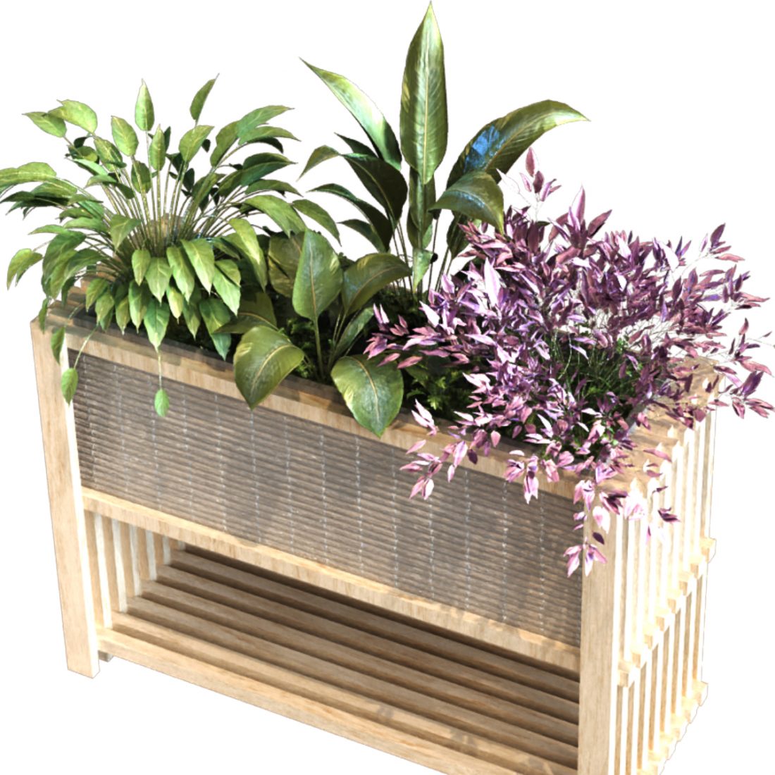 Plant In Box Set 103 - 3D Model for VRay, Corona