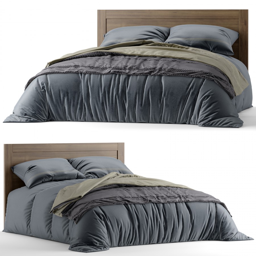Modern Double Bed 10 - 3D Model for VRay