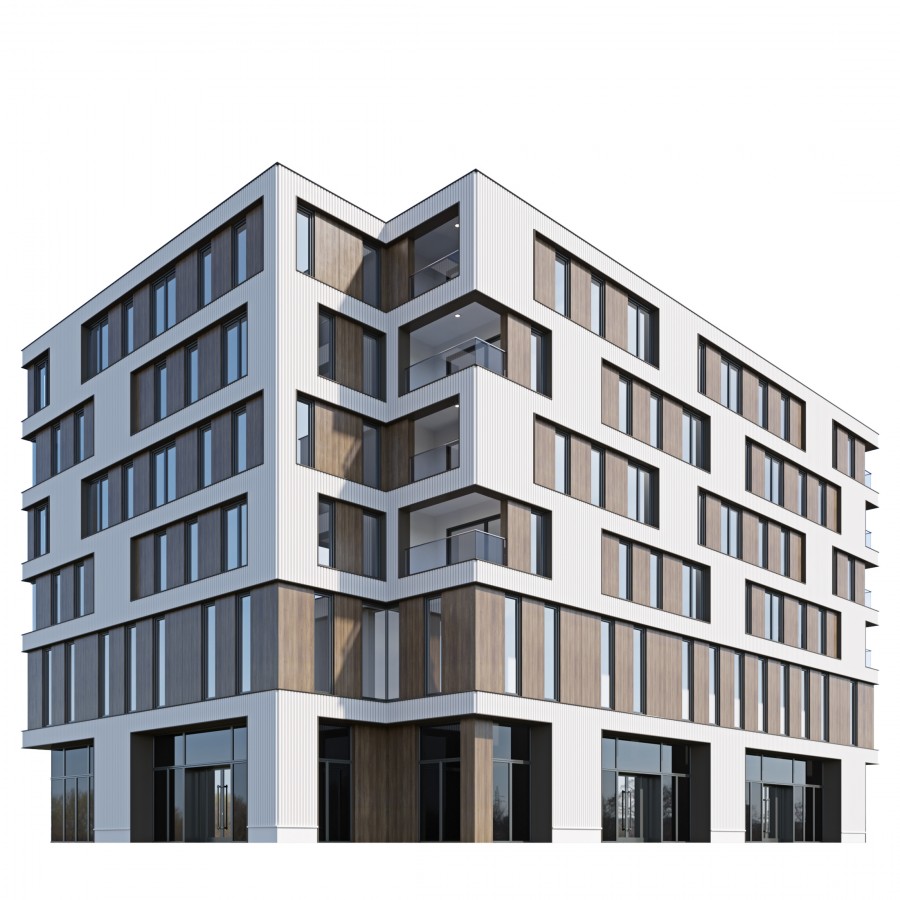 Modern Residential Building 15 - 3D Model for VRay, Corona