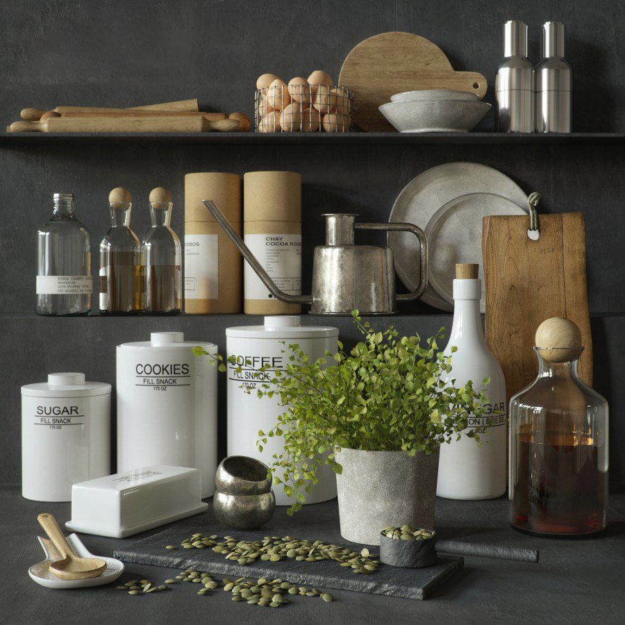 West Elm Kitchen Set - 3D Model for Corona