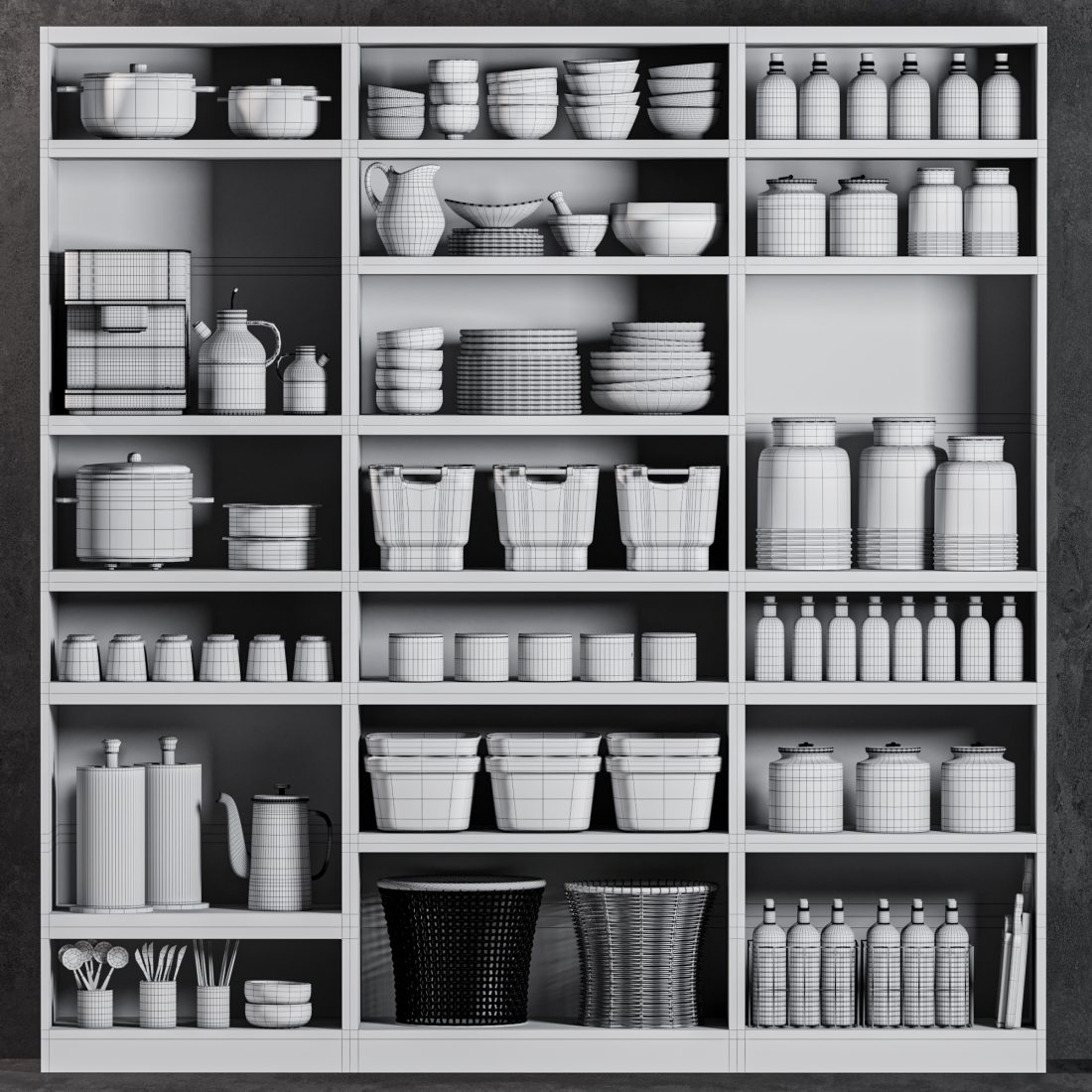 Kitchen Accessories037-pantry - 3D Model for VRay, Corona