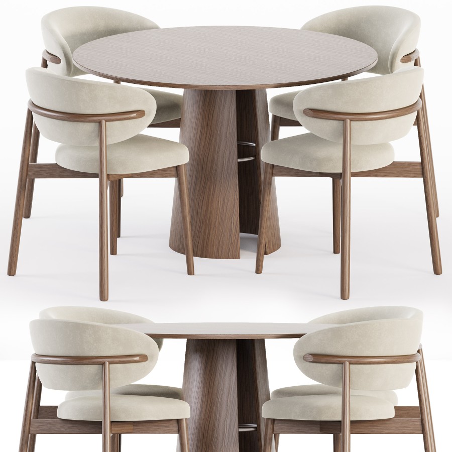 Oleandro Chair Set - 3D Model for VRay, Corona
