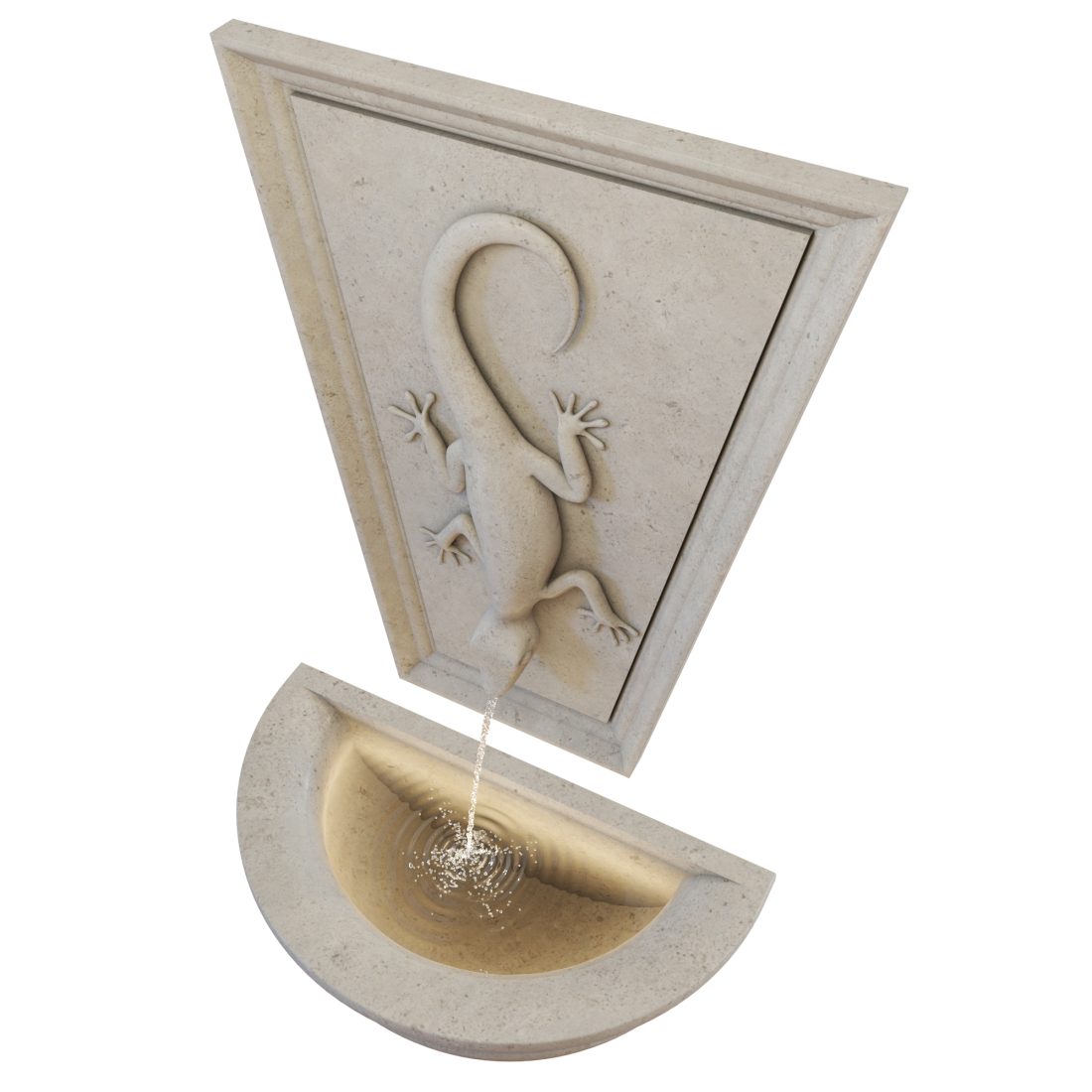 Lizard Stone Water Feature (fountain) - 3D Model for VRay, Corona
