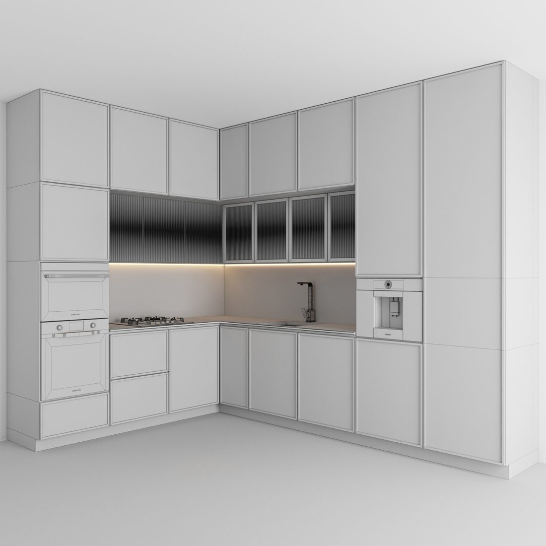 Kitchen01 - 3D Model for VRay, Corona
