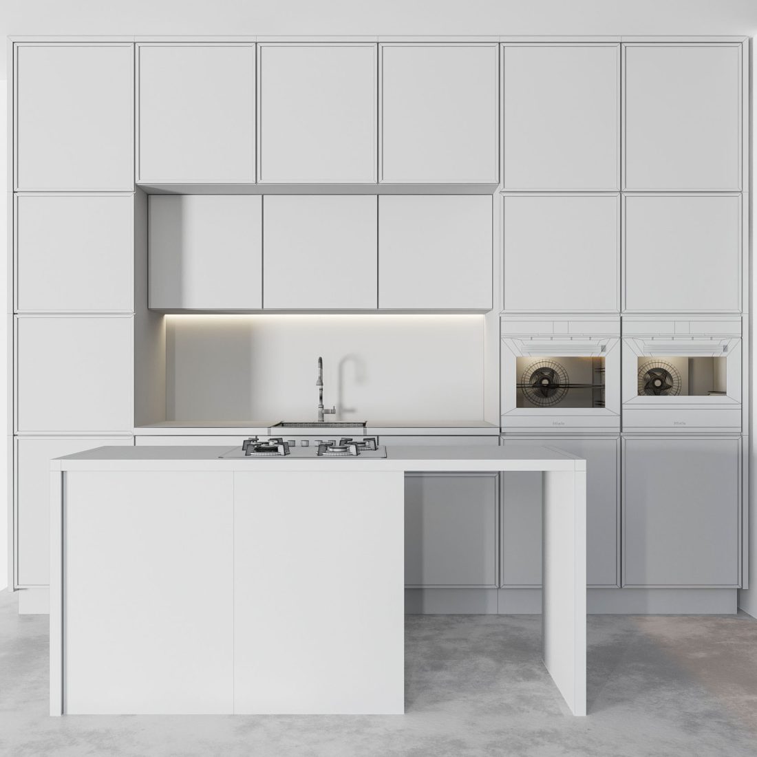 Kitchen02 - 3D Model for VRay, Corona