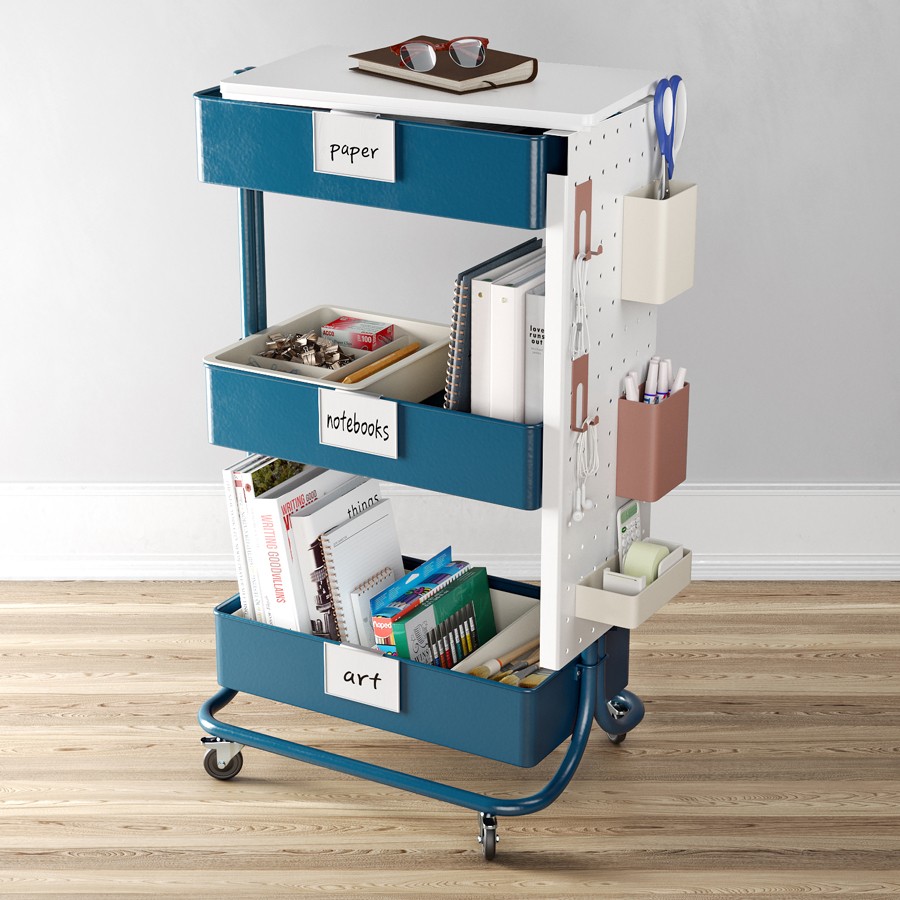 3-tier Rolling Cart Lid Model - 3D Model for VRay, Corona