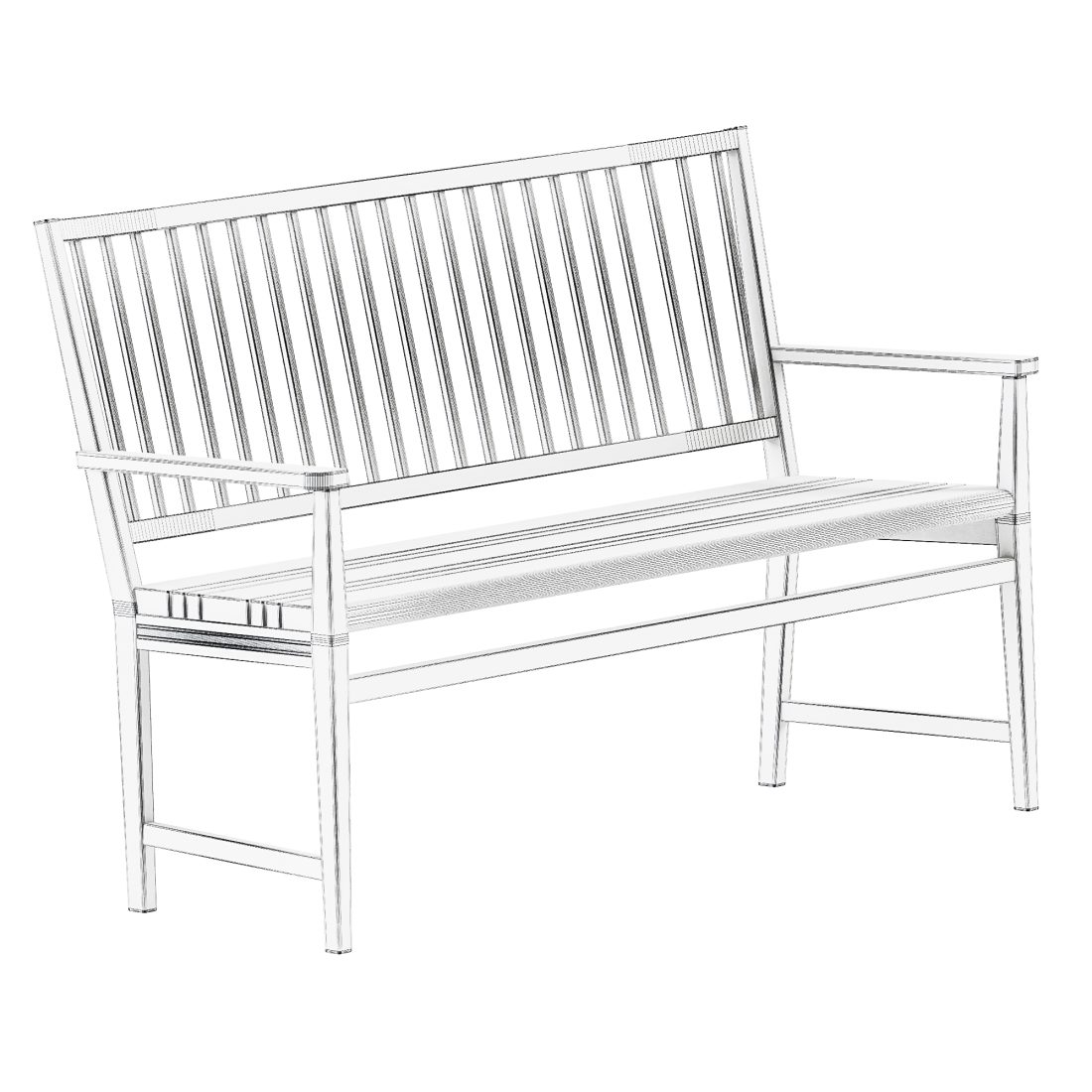 Leksand Park Bench By Nola - 3D Model for Corona