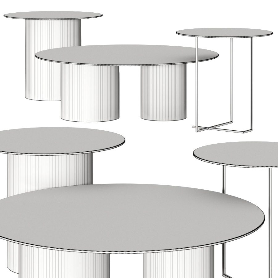 Da A I-tube Coffee Tables - 3D Model for VRay, Corona