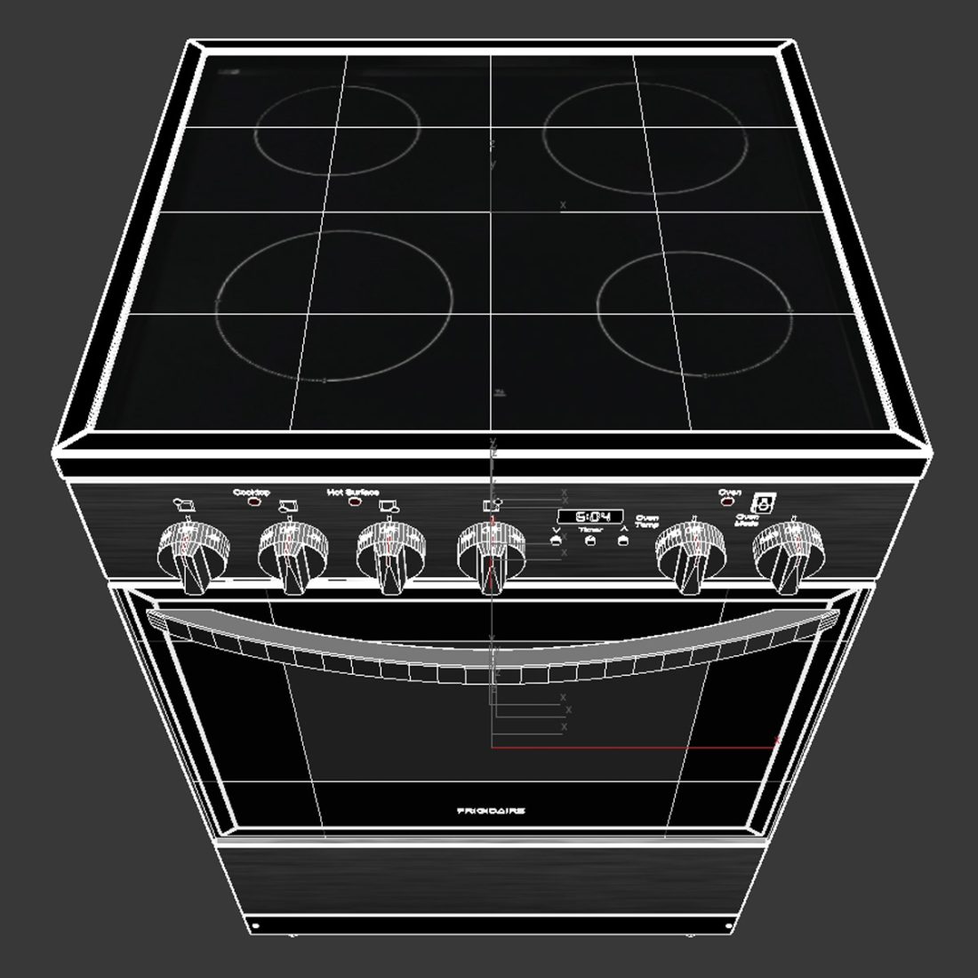 Frigidaire 24'' Freestanding Electric Range - 3D Model for VRay