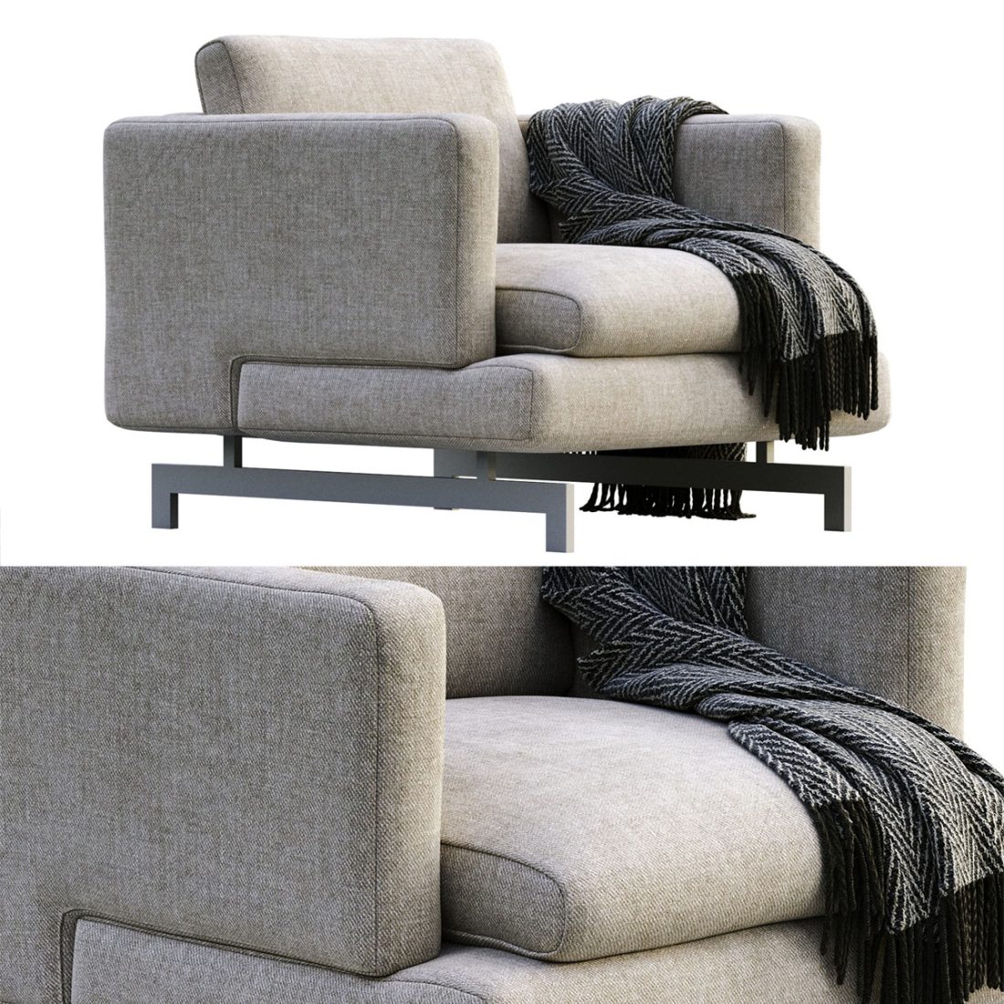 Natuzzi Italia Jeremy Armchair - 3D Model for Corona