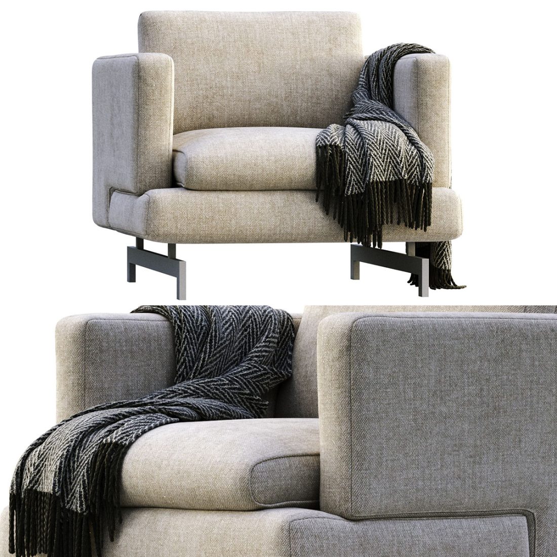 Natuzzi Italia Jeremy Armchair - 3D Model for Corona