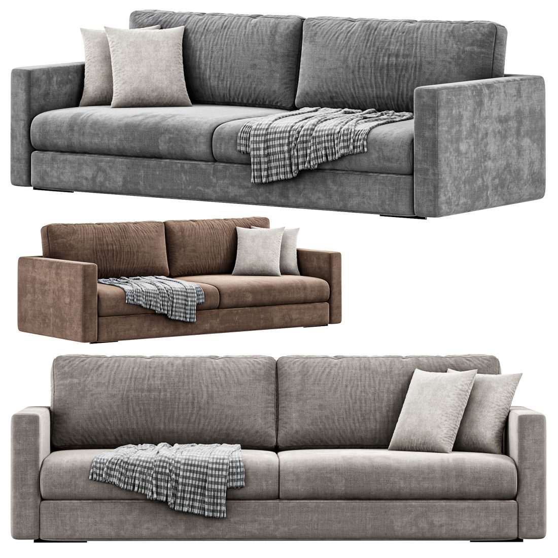Magnum 3 Seater Fabric Sofa By Flexform 3D Model for Corona | CGMood