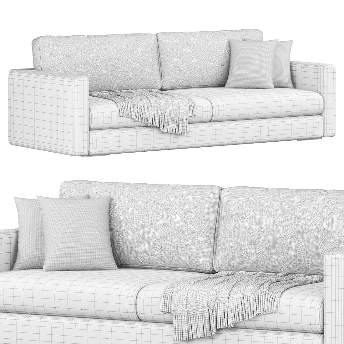 Magnum 3 Seater Fabric Sofa By Flexform 3D Model for Corona | CGMood