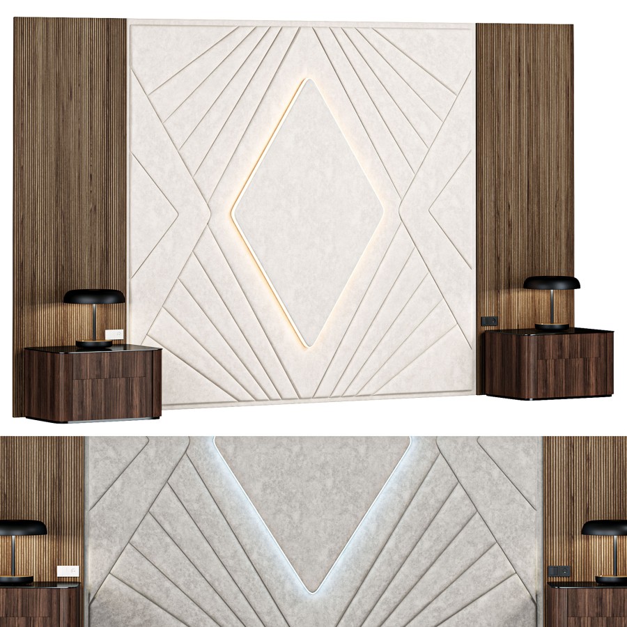 Wall Composition Bedroom 01 3D Model for Corona | CGMood