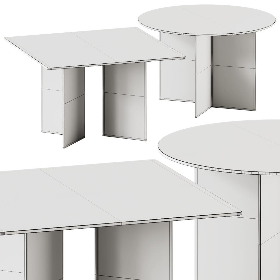 Fiam Italia Corner Glass Tables - 3D Model for Corona