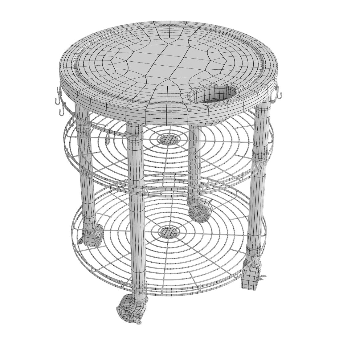 Seville Classics Rolling Solid-bamboo Block - 3D Model for Corona