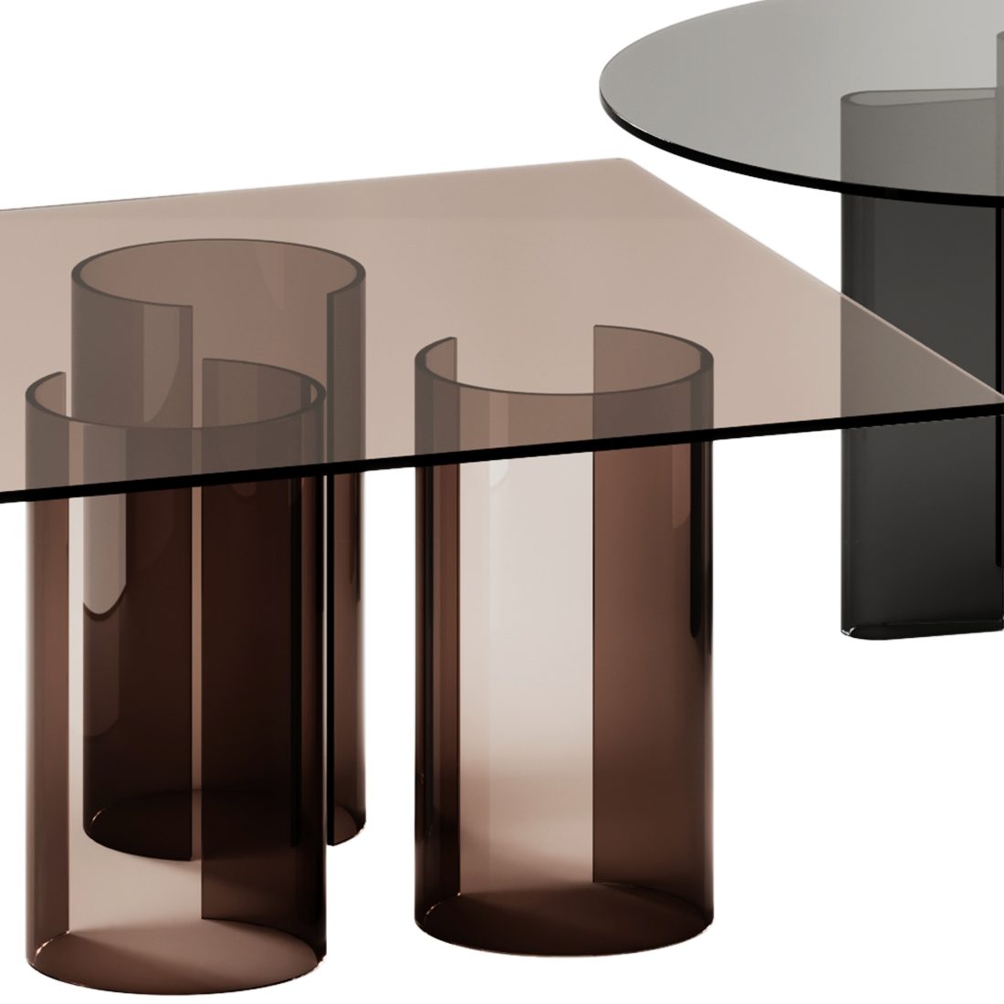 Luxor And Sahara Glass Tables By Fiam Italia - 3D Model for Corona