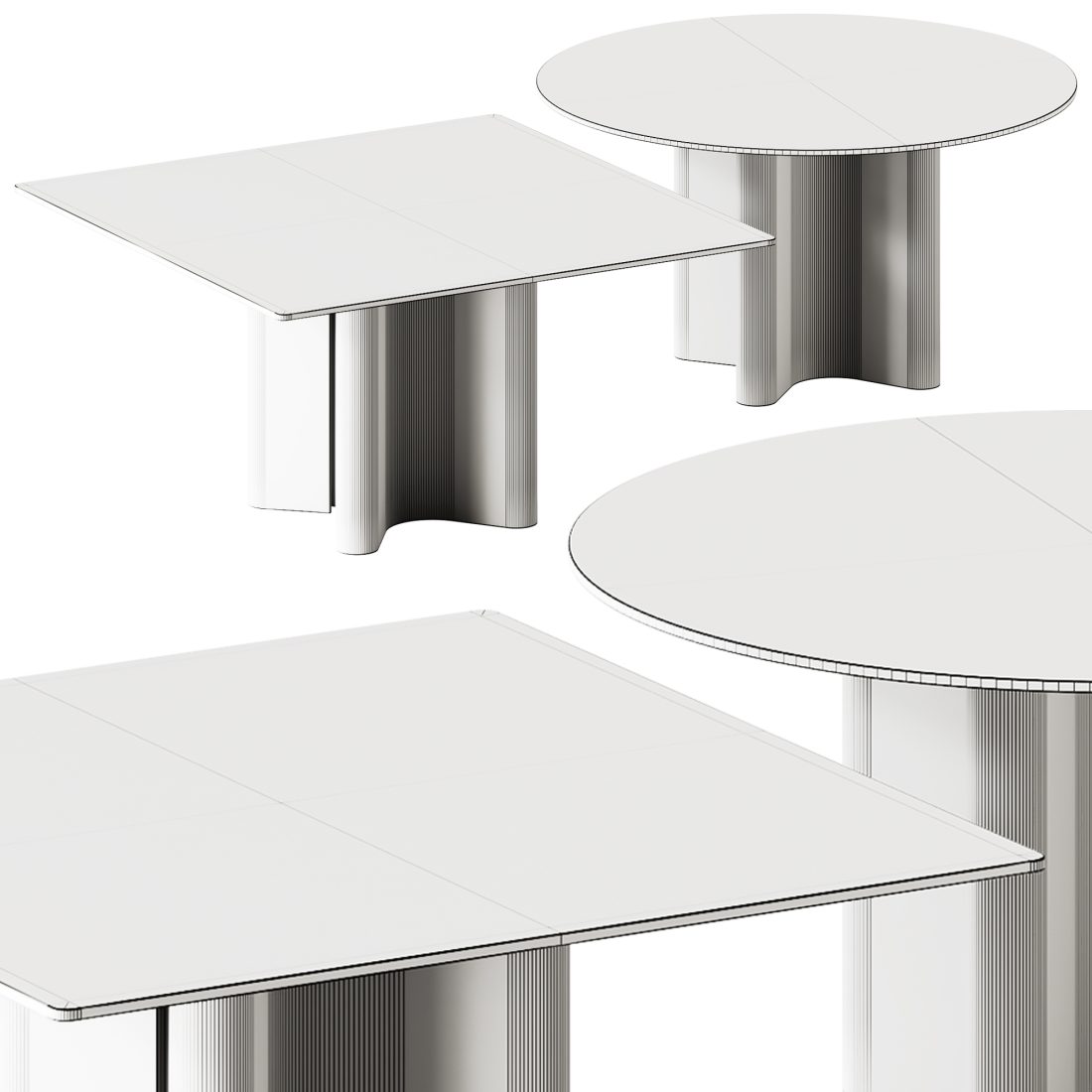 Luxor And Sahara Glass Tables By Fiam Italia - 3D Model for Corona