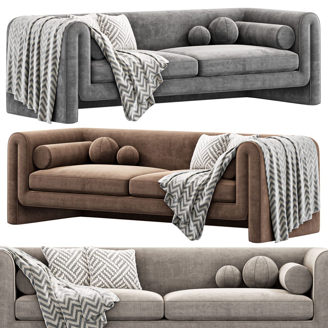 Mitchell 95 Sofa By Highfashionhome - 3D Model for Corona