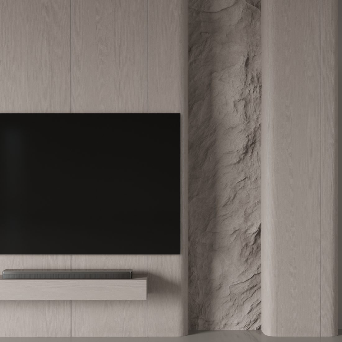Tv Panel №9 - 3D Model for VRay, Corona