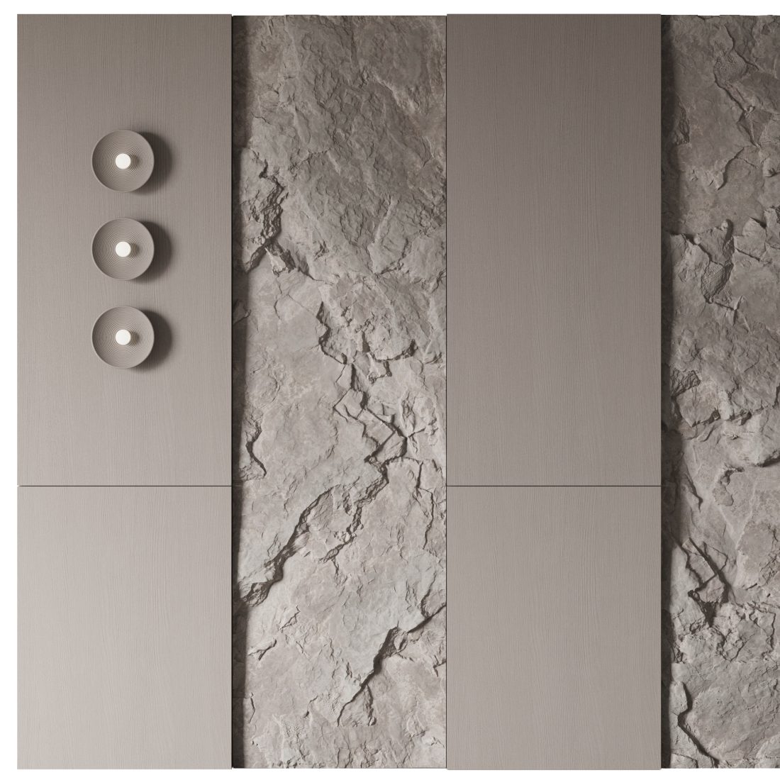 Wall Rock Panel №7 3D Model for VRay, Corona | CGMood