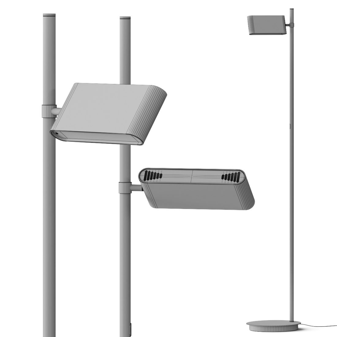 Danese Milano Two Flags Floor Lamps - 3D Model for VRay, Corona