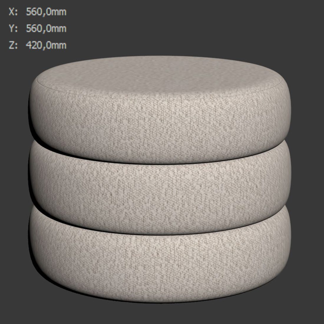 Boucle Fiel Ottomans By Style In Form 3D Model for VRay | CGMood