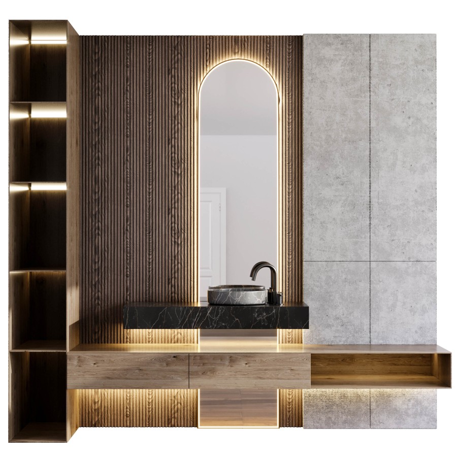 Bathroom Furniture By Fauset Omnires Y Set 31 - 3D Model for VRay, Corona