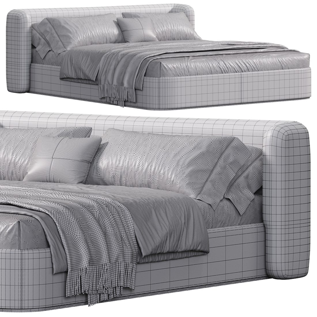 Group Bed - 3D Model for Corona