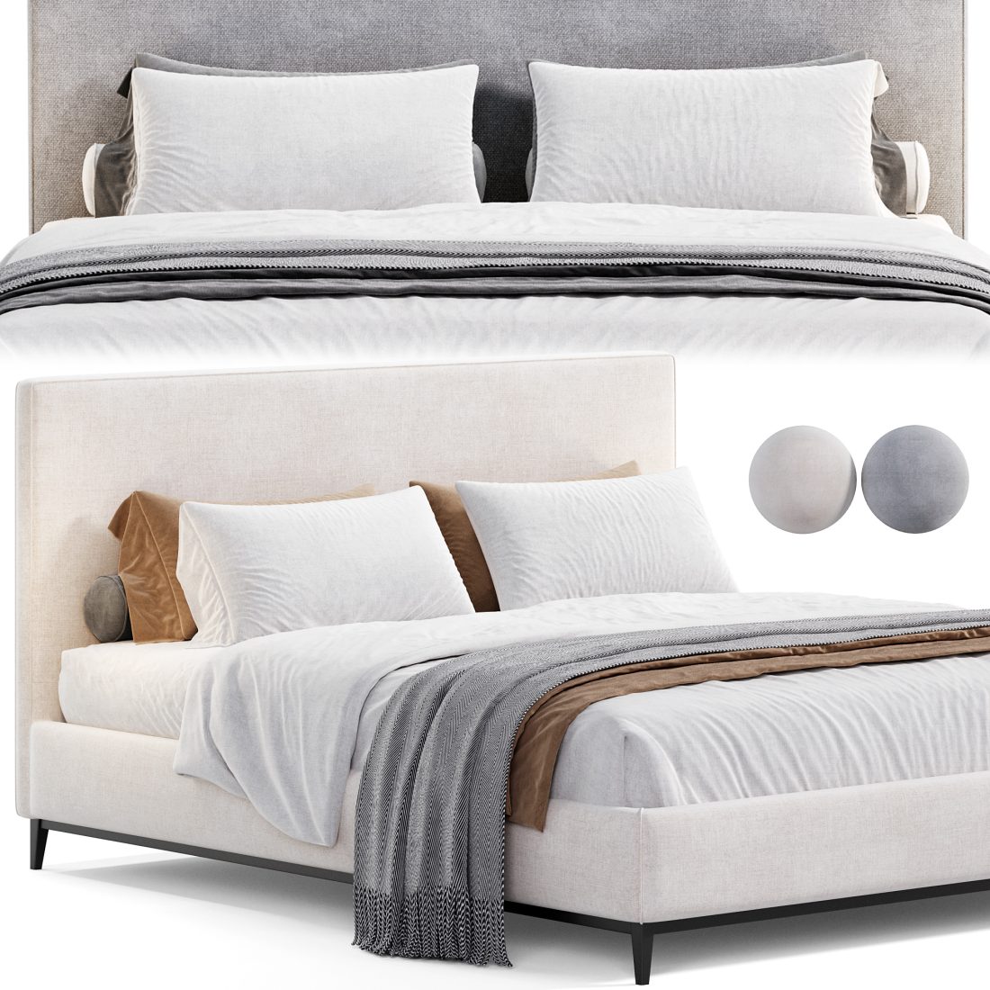Minotti Andersen Bed - 3D Model for Corona