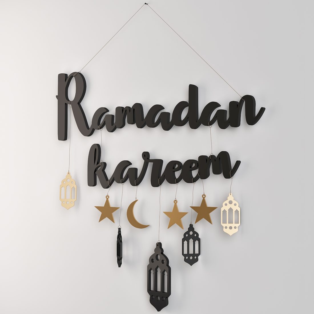 Elegant Ramadan Decorations - 3D Model for VRay