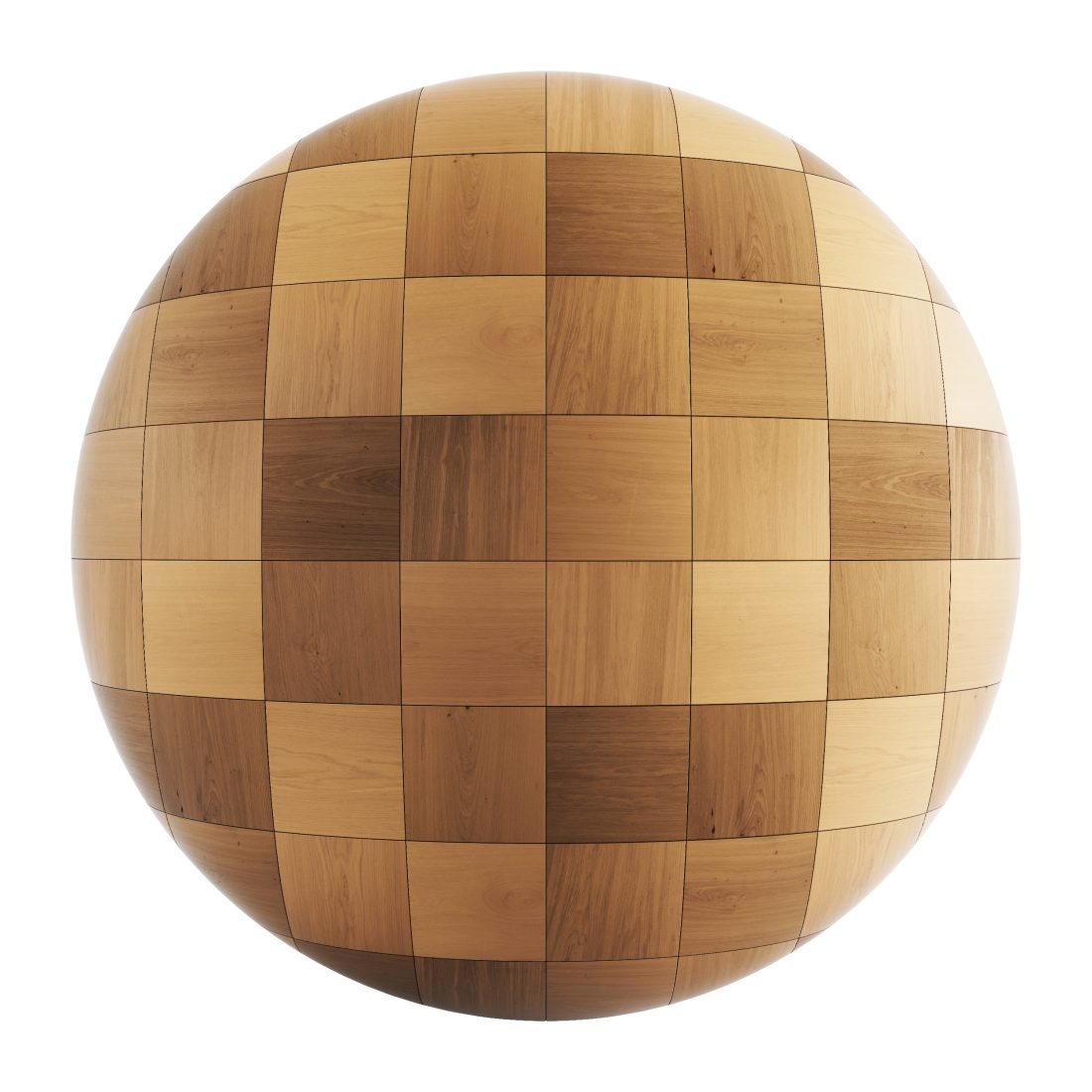 Oak Squares - Waxed Wood - 3D Model for VRay