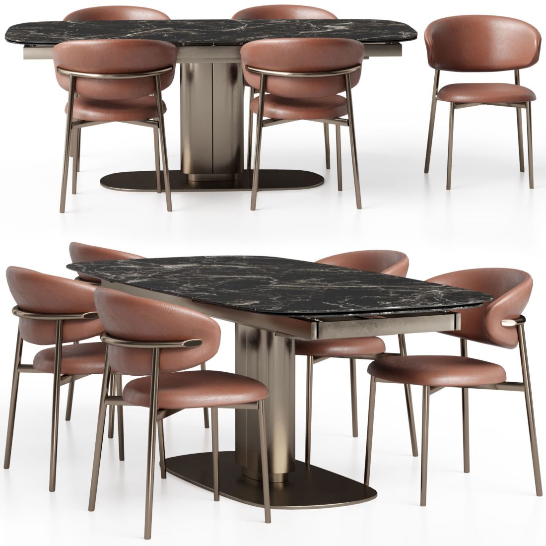 Oleandro Chair And Cameo Tables In Closed And Open - 3D Model for VRay ...