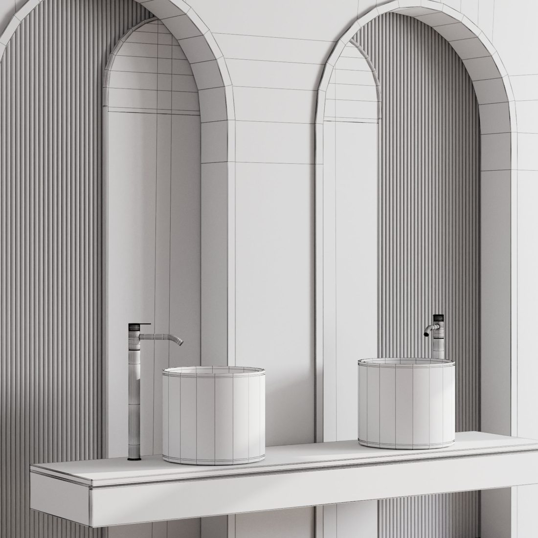 Bathroom Furniture By Fauset Inbani Set 57 - 3D Model for VRay, Corona