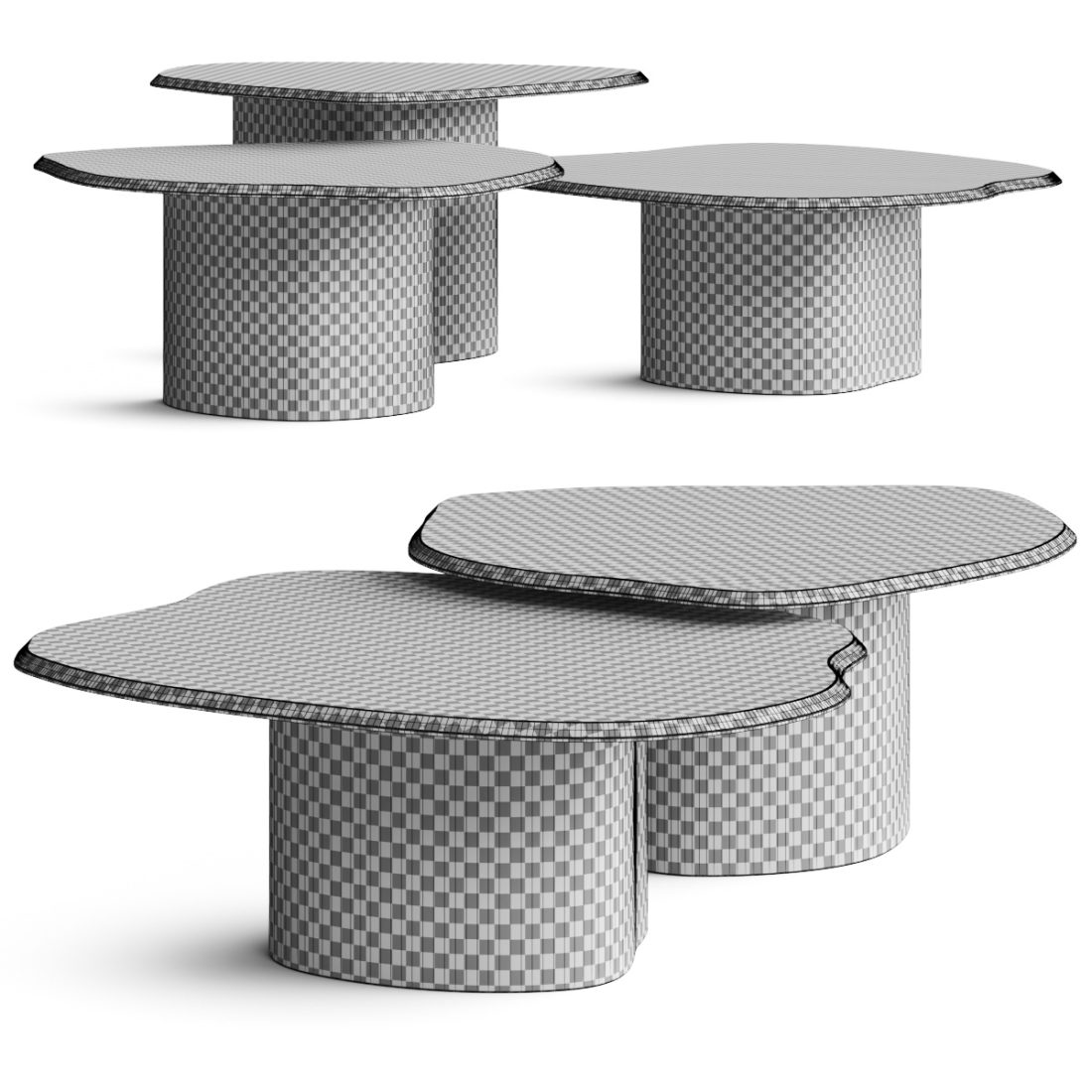 Secolo Fragment Coffee Tables - 3D Model for VRay, Corona