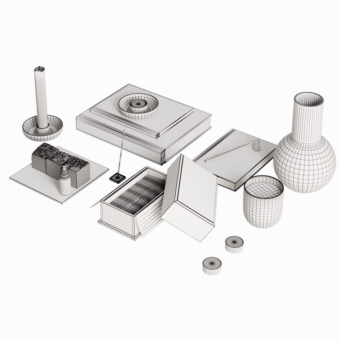 Decor Set Japan - 3D Model for Corona