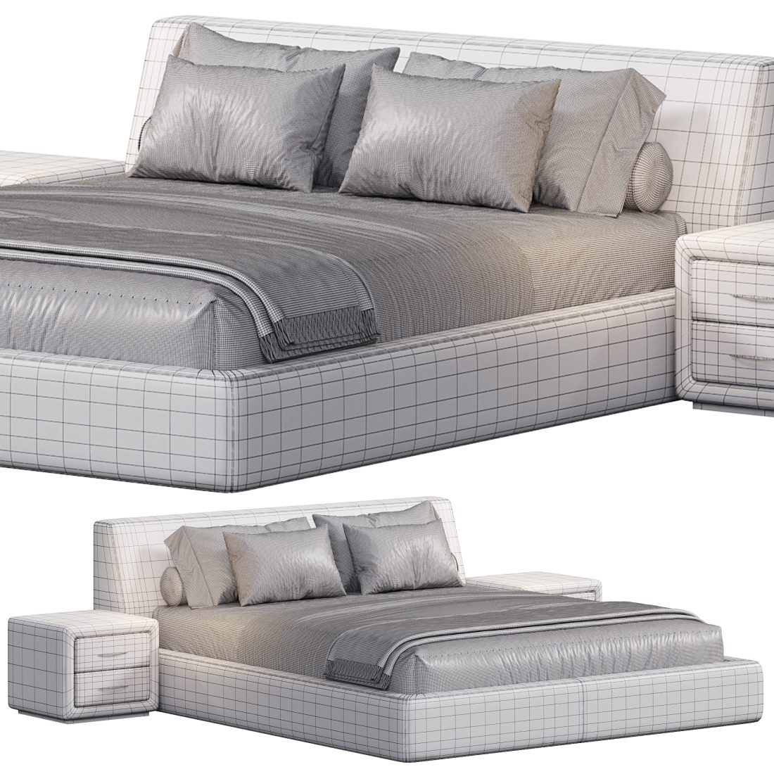 Louis Bed By Meridiani - 3D Model for Corona