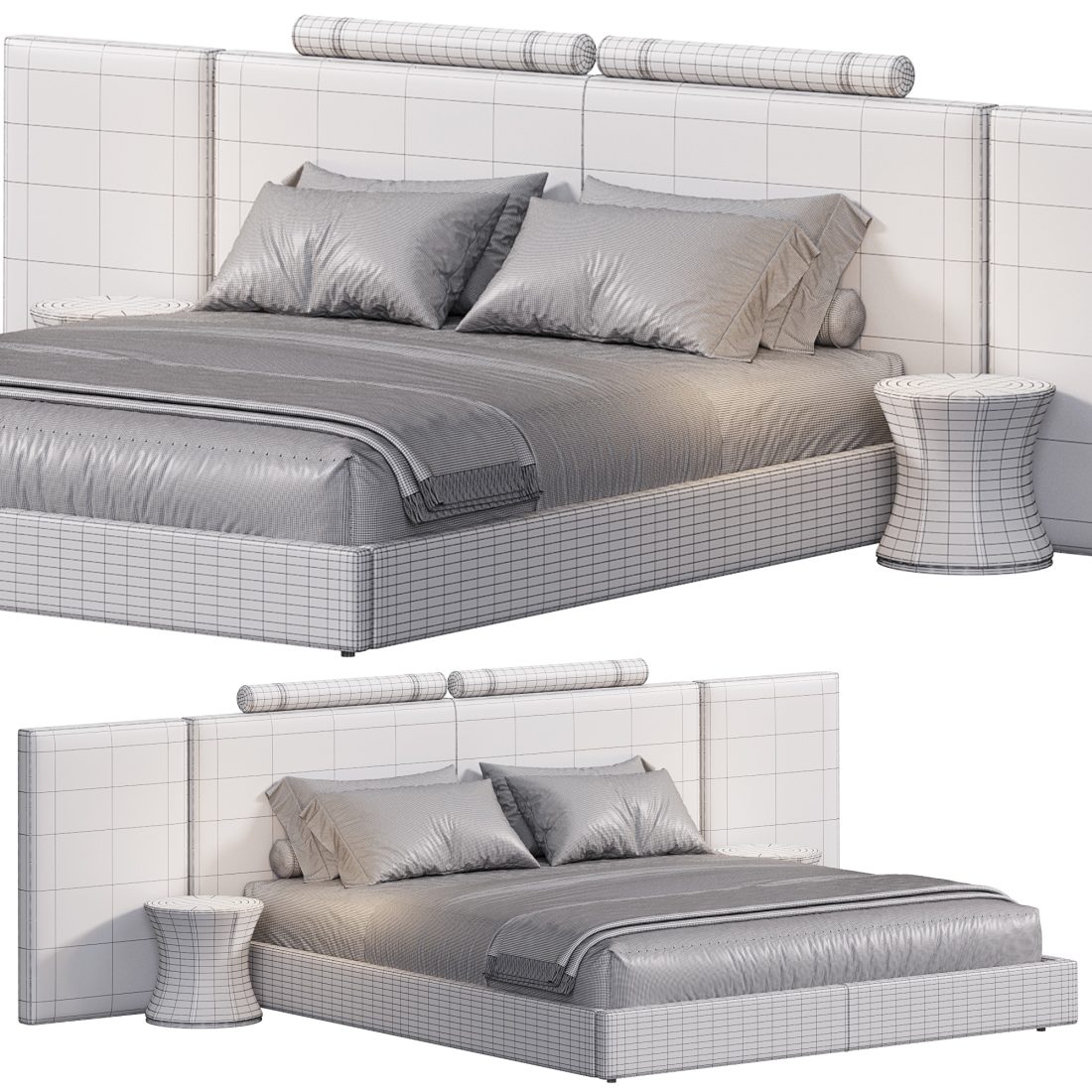 Rubik Big Bed By Rugiano - 3D Model for Corona