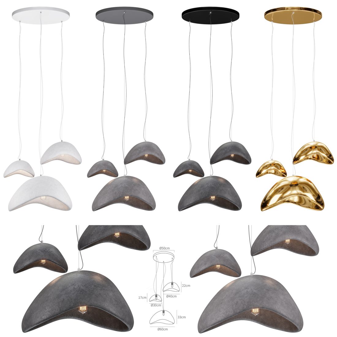 Khmara Halia Combination Chandelier A - 3D Model for Corona