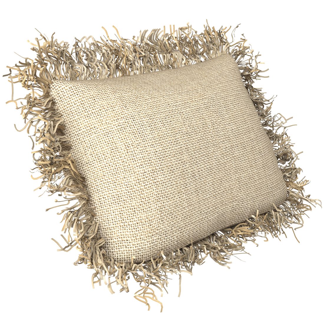 Rafia Wiker Decor Pillow 01 - 3D Model for VRay, Corona