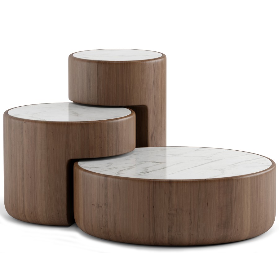 Levels Oak Coffee Table 3D Model for VRay | CGMood
