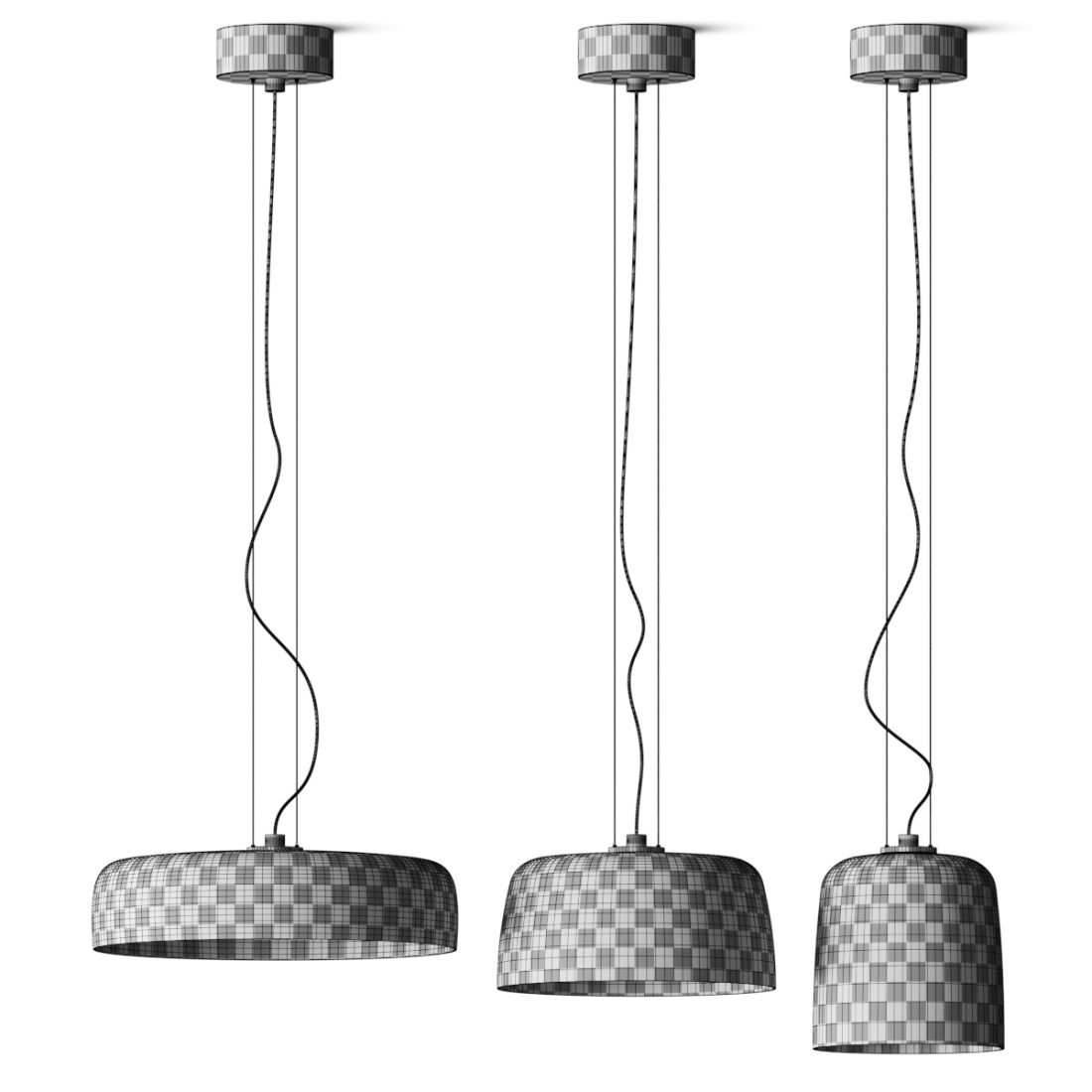 Leds C4 Levels Pendant Lamps - 3D Model for VRay, Corona